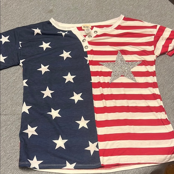 BiBi | Tops | Bibi Stars And Stripes Tee In Red White And Blue | Poshmark